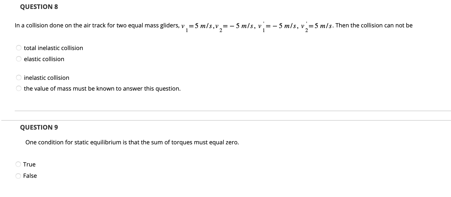 Solved In a collision done on the air track for two equal | Chegg.com