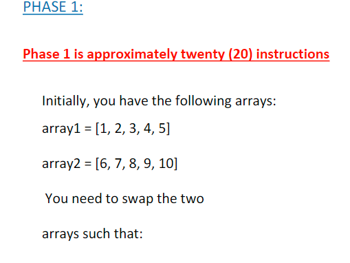 (1) Initial state of the arrays: .data array1 DWORD | Chegg.com
