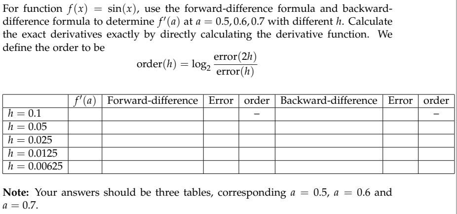 Solved Numerical Methods Please explain how to do the | Chegg.com