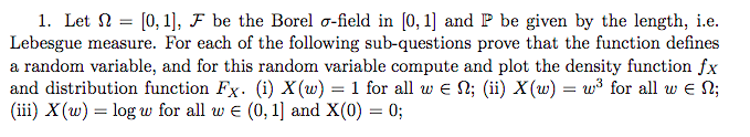 1. Let Ω=[0,1],F be the Borel σ-field in [0,1] and P | Chegg.com