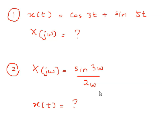 Solved act) Cos 3t t sin 5t X X (jw) - ? ? NY 2 X (jw) = sin | Chegg.com