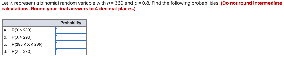 Solved Let X represent a binomial random variable with n = | Chegg.com