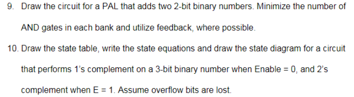 Solved 9. Draw the circuit for a PAL that adds two 2-bit | Chegg.com