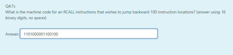 Q4:7c What is the machine code for an RCALL | Chegg.com