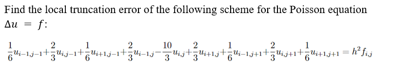 Solved Find The Local Truncation Error Of The Following