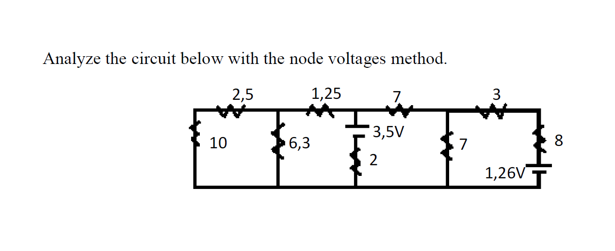 Solved Analyze the circuit below with the node voltages | Chegg.com