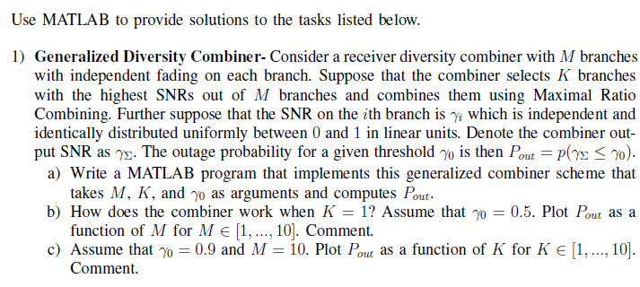 Solved Use MATLAB to provide solutions to the tasks listed | Chegg.com