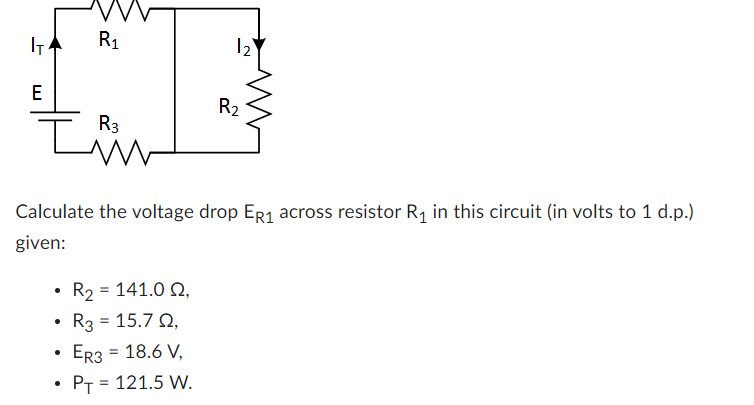 Solved Calculate the voltage drop ER1 across resistor R1 in | Chegg.com