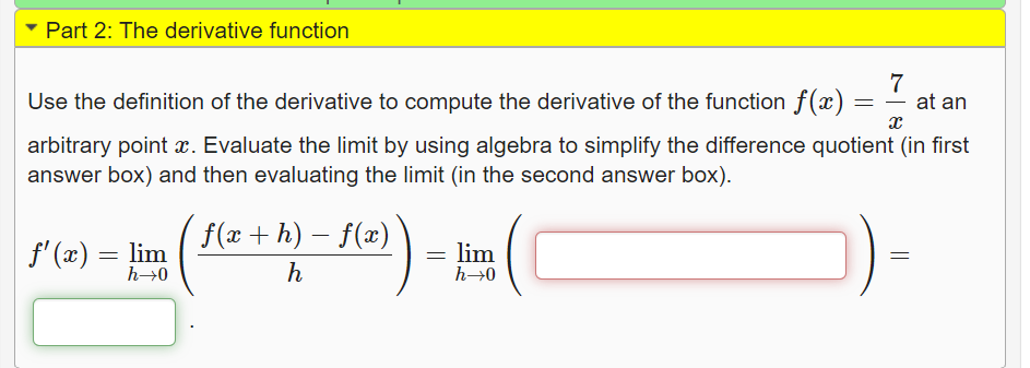 Solved Part 2: The derivative functionUse the definition of | Chegg.com