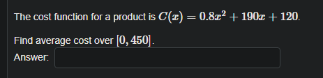 Solved The cost function for a product is | Chegg.com