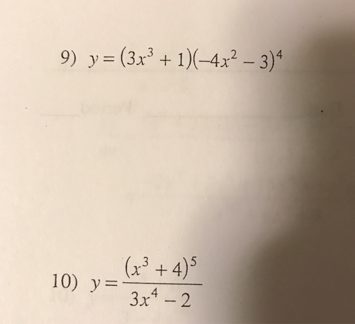 Solved Differentiate with product , quotient and chain rule. | Chegg.com