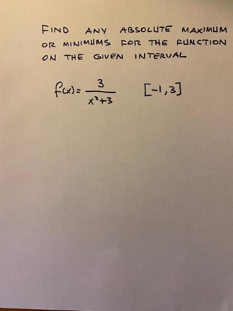 Solved FIND ANY ABSOLUTE MAXIMUM OR MINIMUMS 2012 THE | Chegg.com