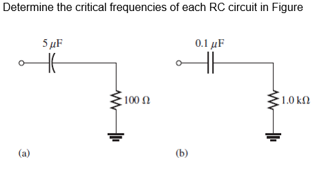 Solved Determine the critical frequencies of each RC circuit | Chegg.com