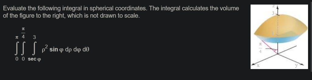 Solved Evaluate the following integral in spherical | Chegg.com