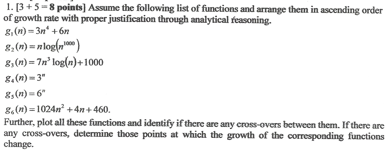 Solved 1. [3+5=8 points ] Assume the following list of | Chegg.com