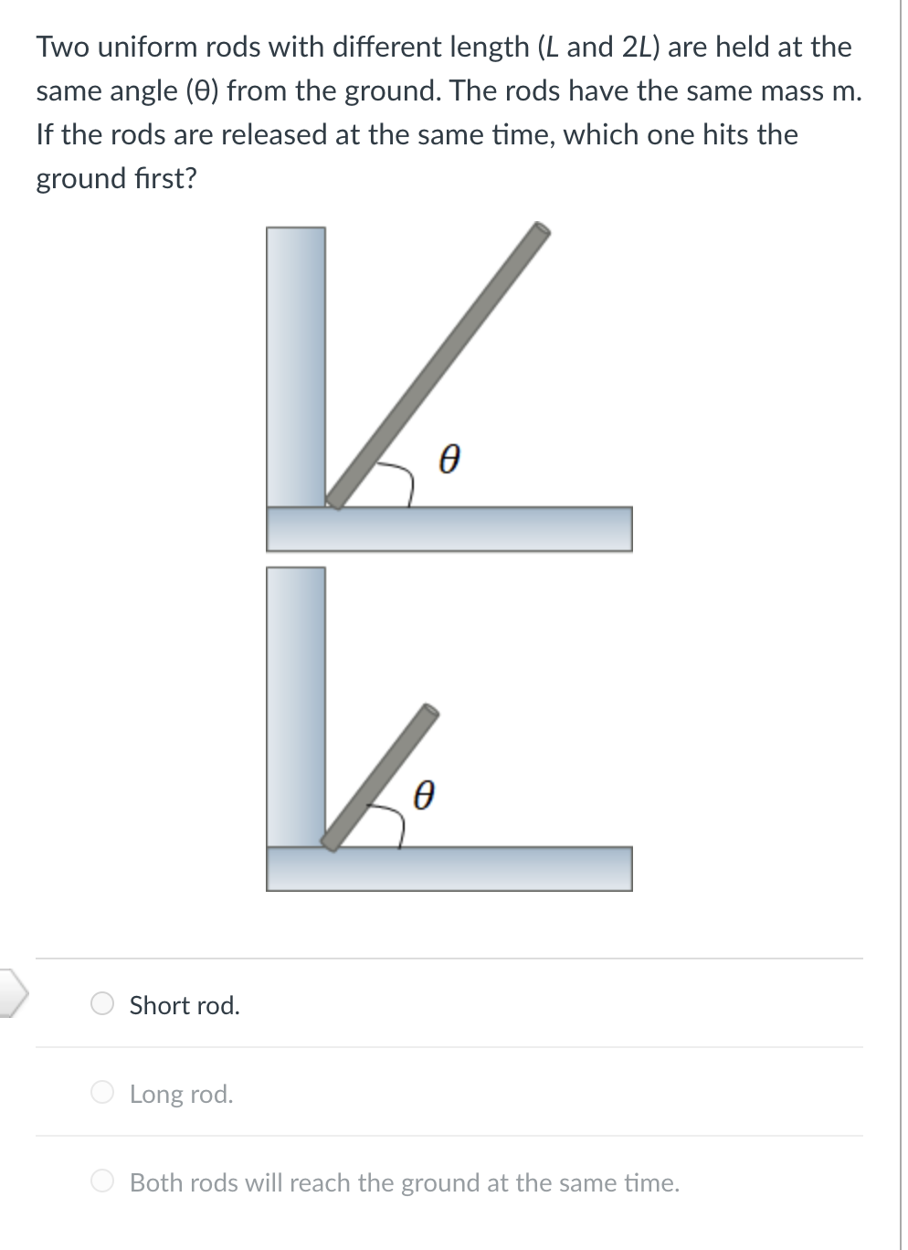 Solved Two uniform rods with different length ( L and 2L ) | Chegg.com