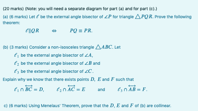 (20 marks) (Note: you will need a separate diagram | Chegg.com (20 marks) (Note: you will need a separate diagram | Chegg.com