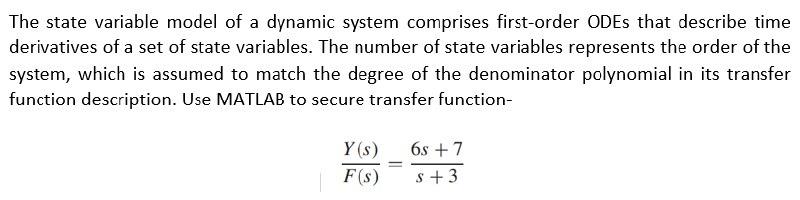 Solved The state variable model of a dynamic system | Chegg.com