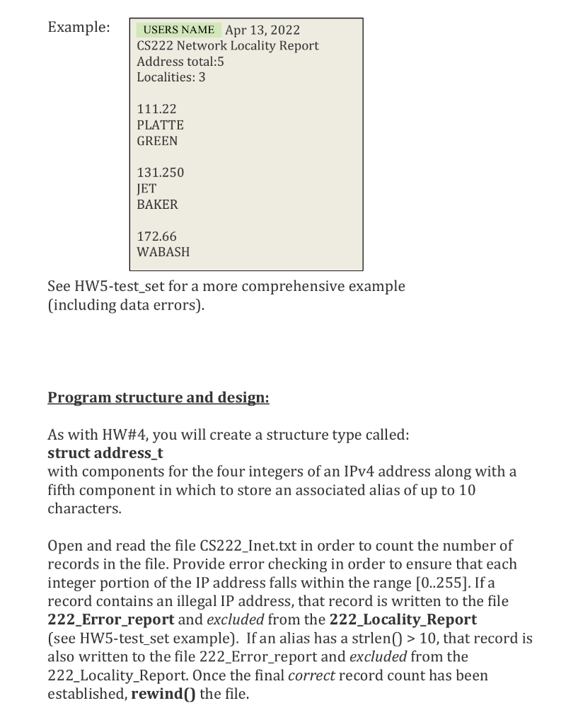 Solved Written in C language, Please include the real-life | Chegg.com