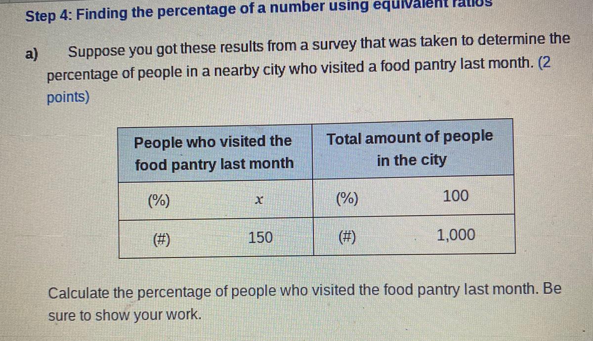 Solved Step 4: Finding the percentage of a number using | Chegg.com