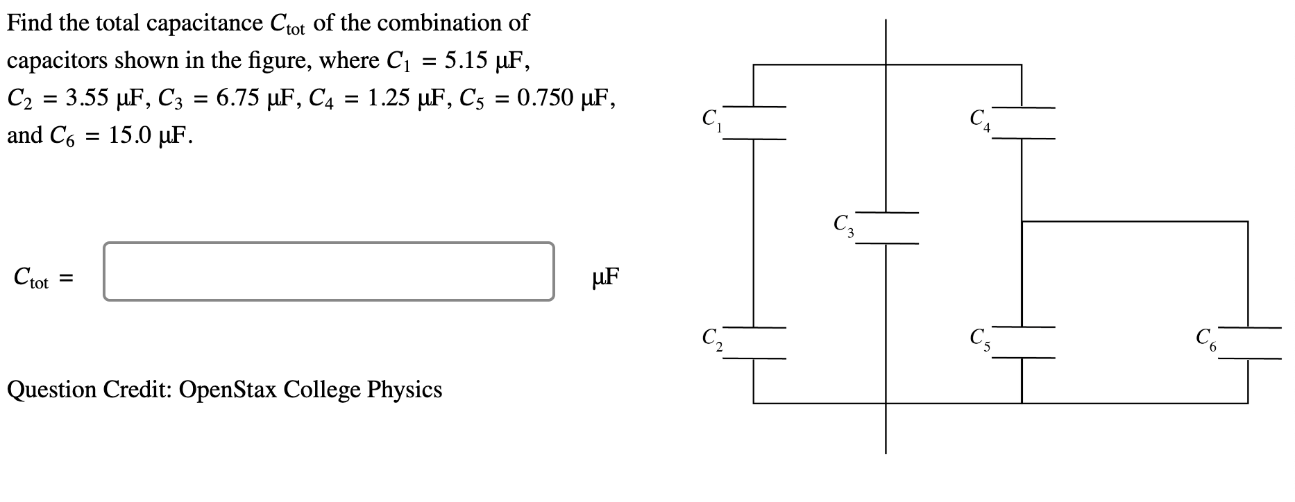 Solved Find the total capacitance Ctot of the combination | Chegg.com