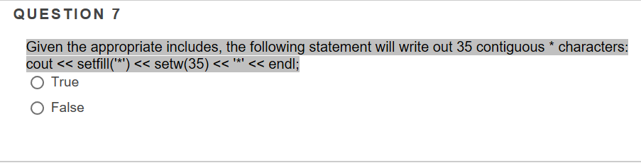 Solved QUESTION 5 What is the output from the following | Chegg.com