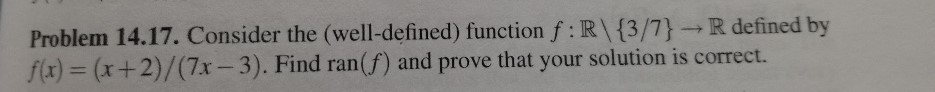Solved Problem 14.17. Consider the (well-defined) function | Chegg.com