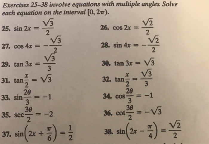 Solved Exercises 25-38 involve equations with multiple | Chegg.com