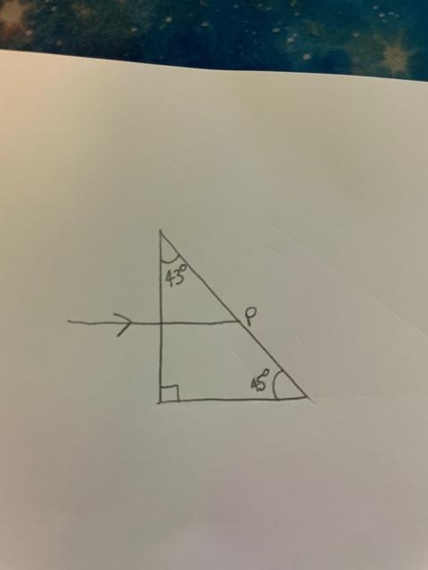 Solved A 45 degree prism has an index of refraction of n= | Chegg.com