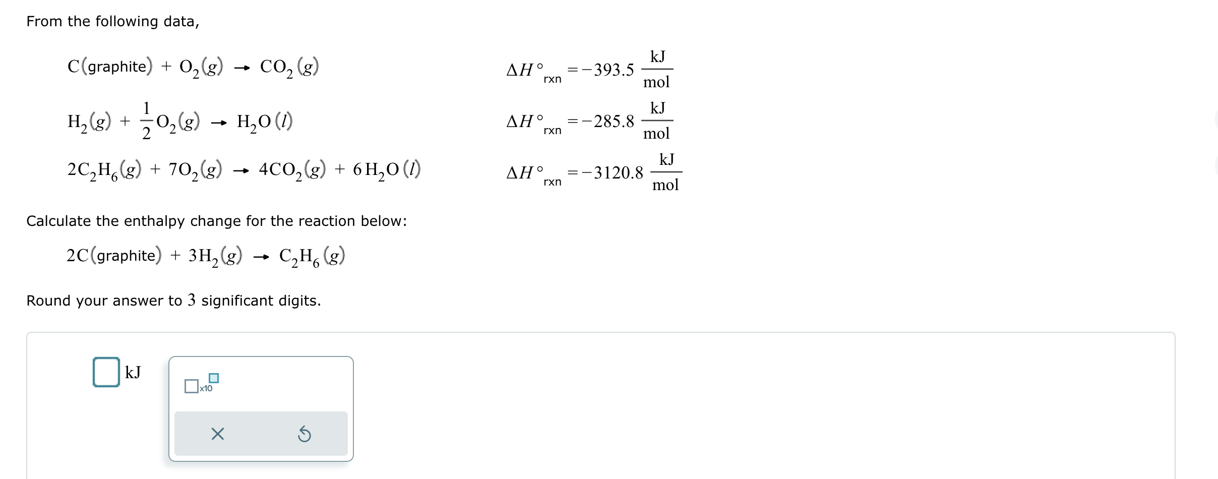 Solved From the following data, C( graphite | Chegg.com