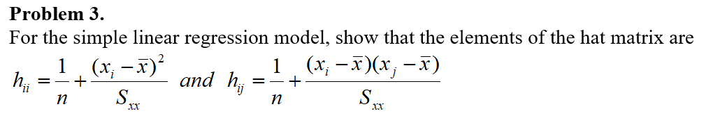 Solved Problem 3. For the simple linear regression model, | Chegg.com