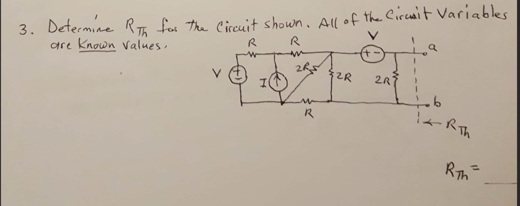 Solved 3. Determine Rth for the Circuit shown. All of the | Chegg.com