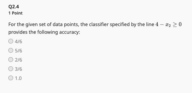 Solved Q2 4 Points Assume the following 6 labeled data | Chegg.com
