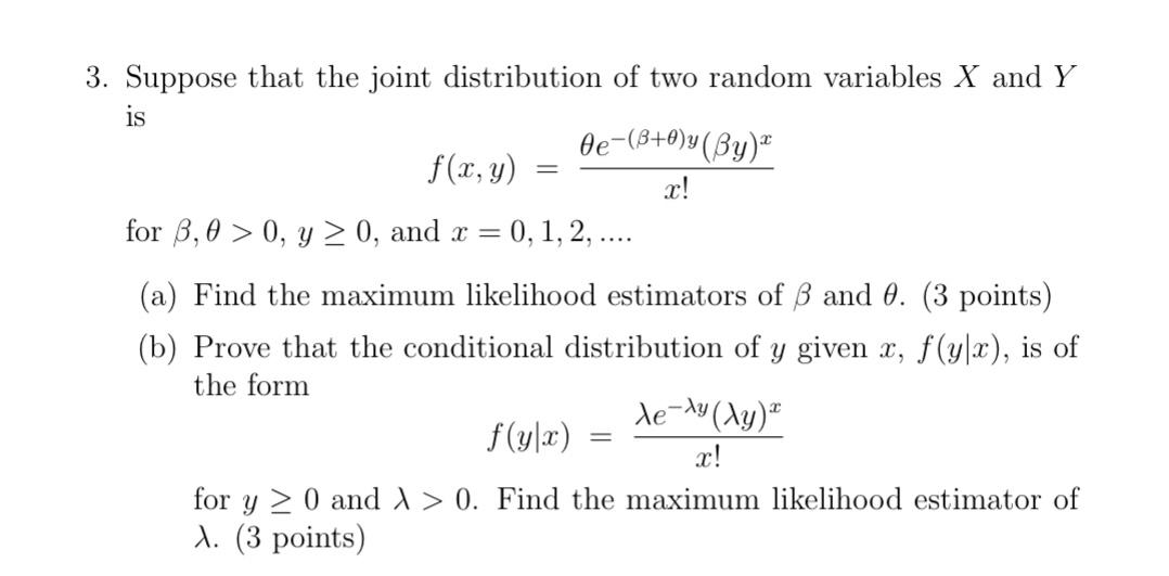 Solved Suppose that the joint distribution of two random | Chegg.com