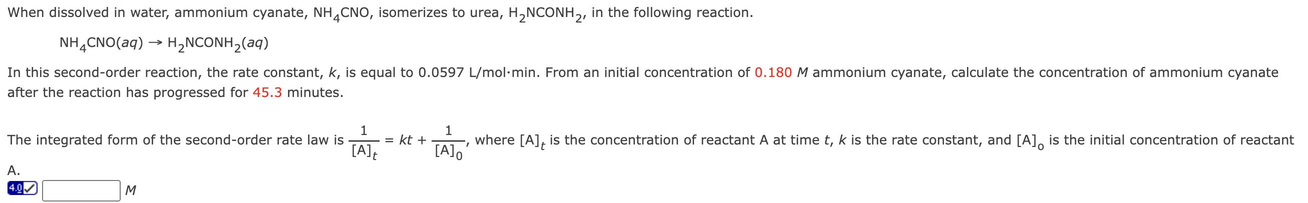 Solved When dissolved in water, ammonium cyanate, NH4CNO, | Chegg.com