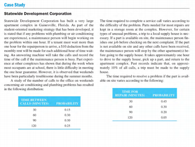 Case Study Statewide Development Corporation | Chegg.com