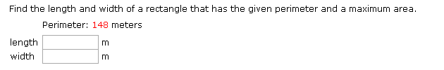 Solved Find the length and width of a rectangle that has the | Chegg.com