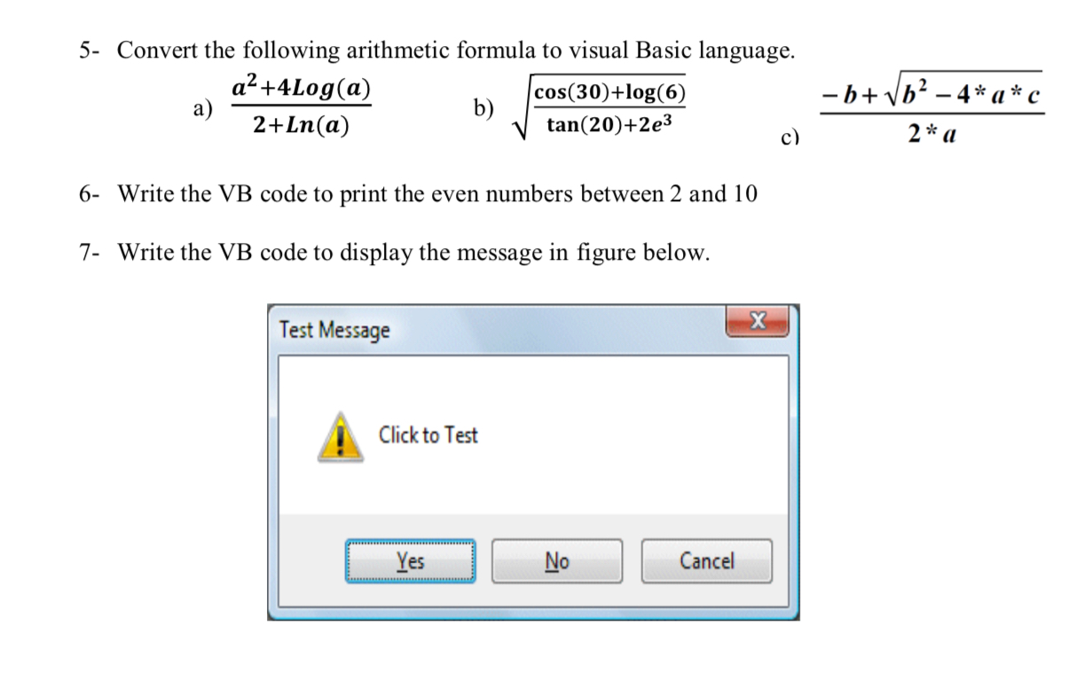 Solved 5- Convert the following arithmetic formula to visual | Chegg.com