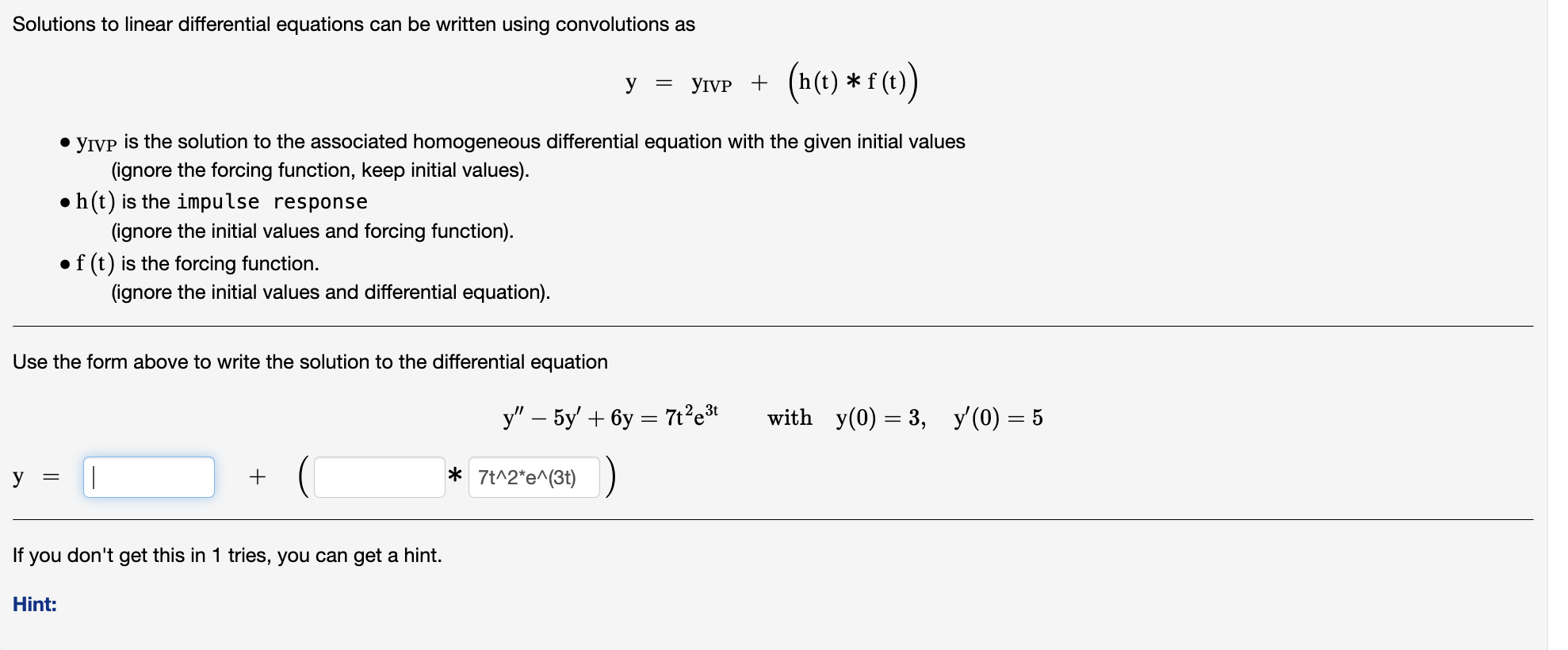 Solved Use the form above to write the solution to the | Chegg.com