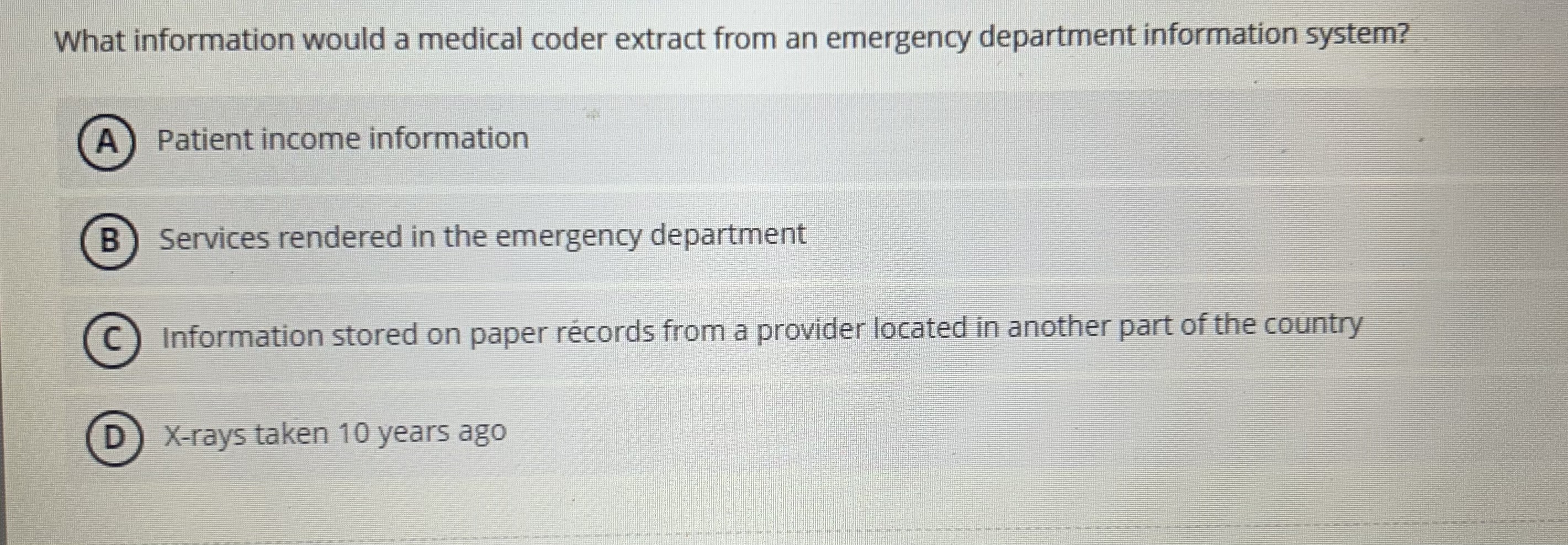 Solved What information would a medical coder extract from | Chegg.com