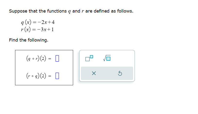Solved Suppose that the functions q and r are defined as | Chegg.com