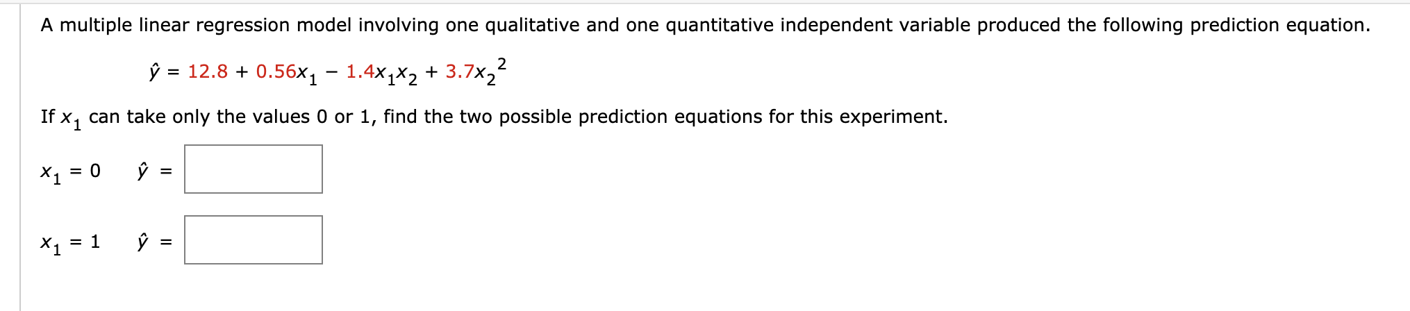 [Solved]: A multiple linear regression model involving one