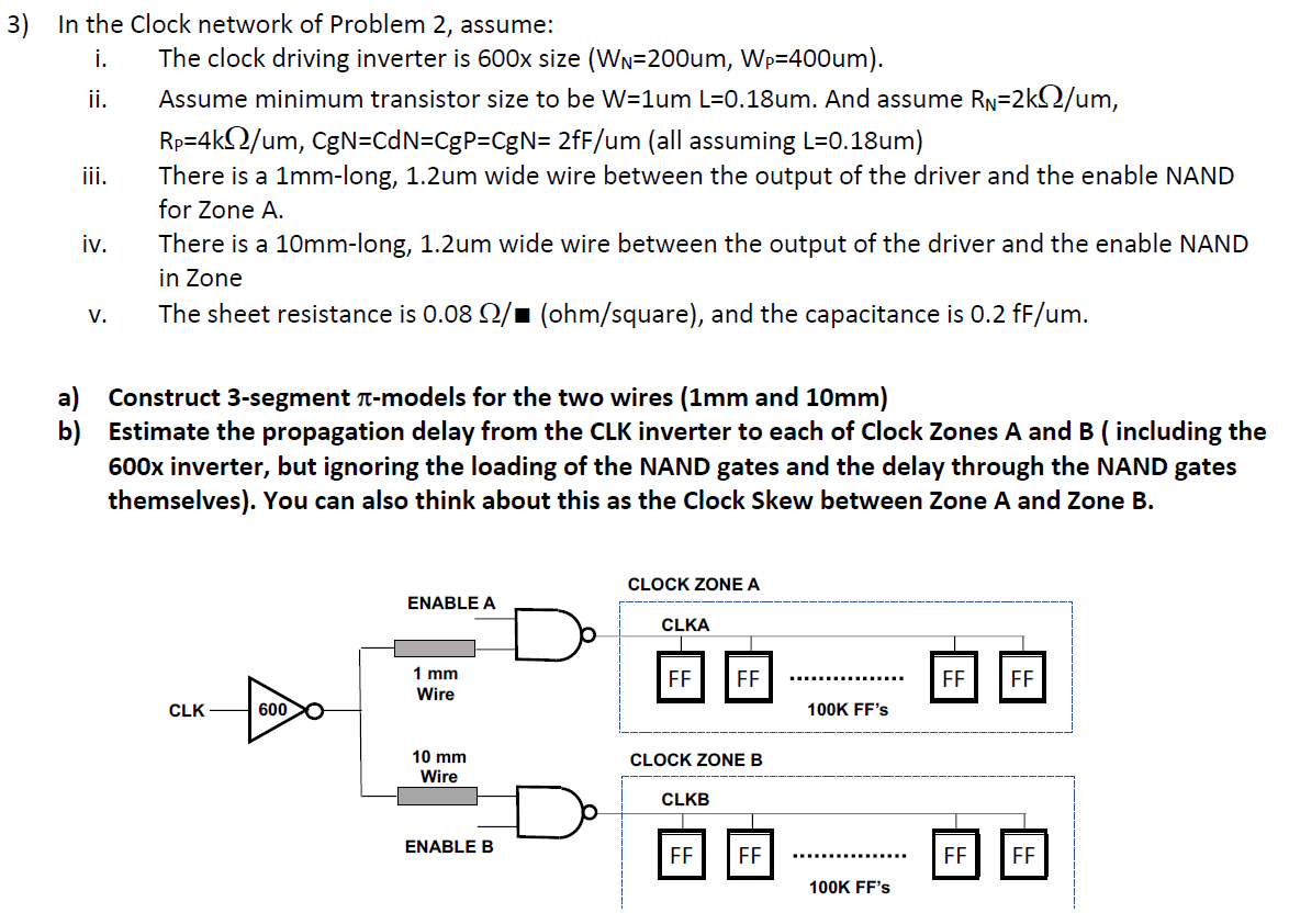 3) In the Clock network of Problem 2, assume: i. The | Chegg.com