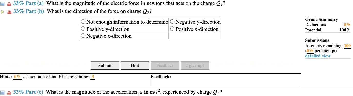 Solved (14\%) Problem 3: A positively charged particle | Chegg.com