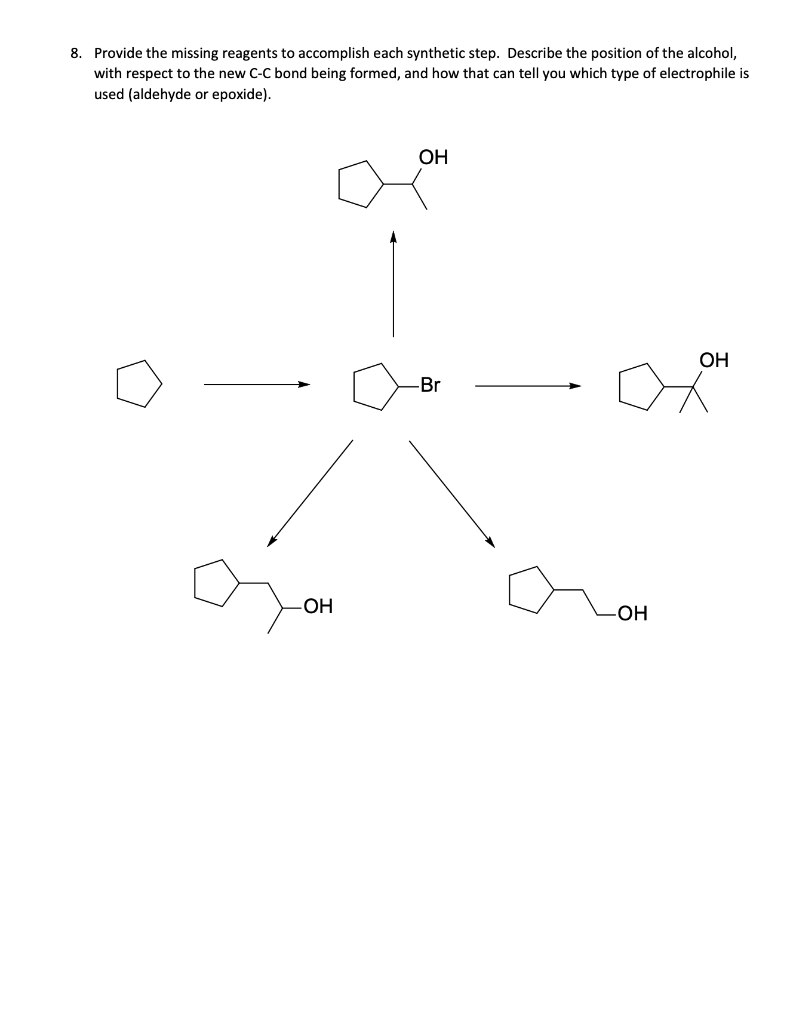 Solved Provide the missing reagents to accomplish each | Chegg.com