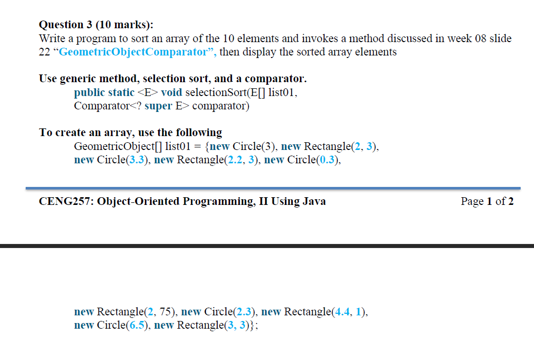 Solved Question 3 10 Marks Write A Program To Sort An 5102
