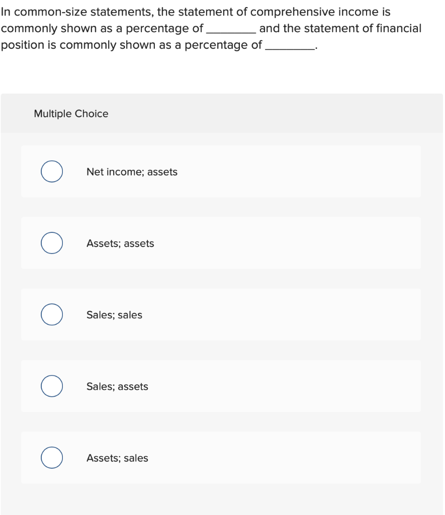 Solved In common-size statements, the statement of | Chegg.com