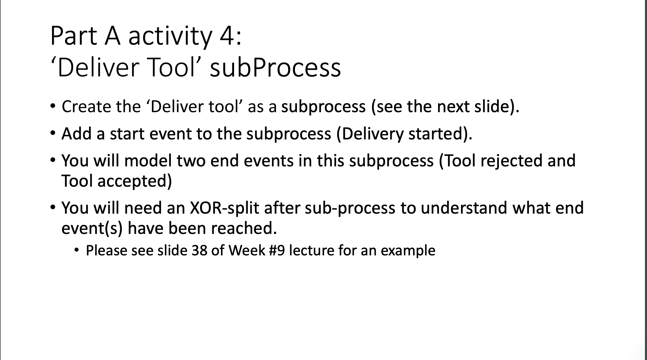 Part A activity 1 : 'Approve RO' subProcess - Create | Chegg.com