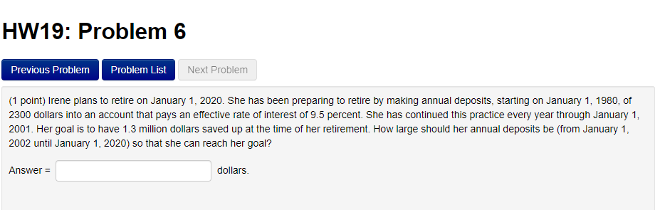 Solved HW19: Problem 6 Previous Problem Problem List Next | Chegg.com
