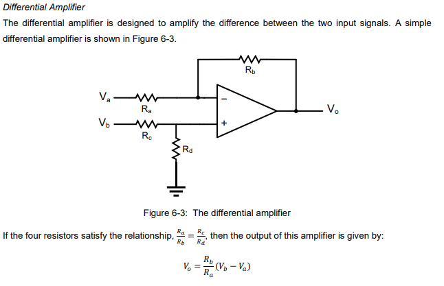 Solved Design a differential amplifier (see Figure 6-3) with | Chegg.com